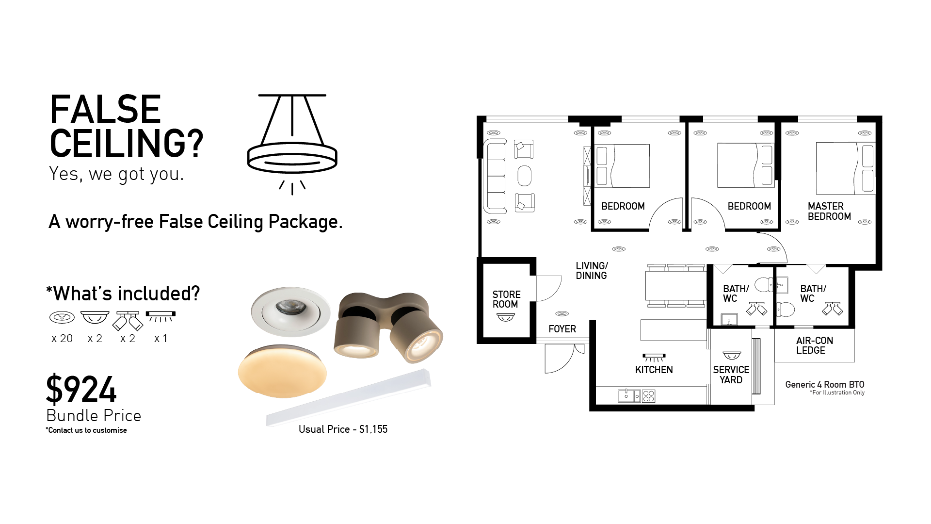 4 Room False Ceiling Bundle – Northstar Lighting